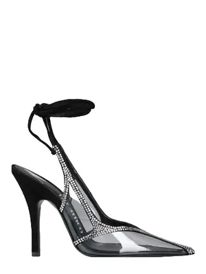 Attico Pumps With Leather And Crystal Detailing - Black
