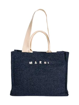 Marni Marni Small Woven Tote Bag Navy/blue