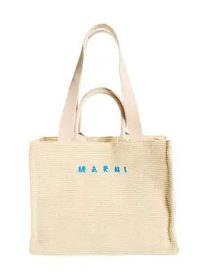 Marni Marni Small Woven Tote Bag White