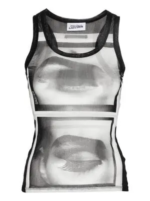 Jean Paul Gaultier Face-print Top - Black