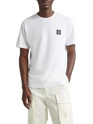 Stone Island Logo Patch Cotton T-shirt - White