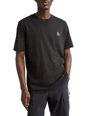 Moncler Logo Patch Cotton T-shirt - Black