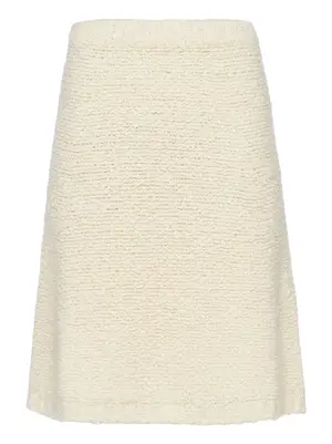 Prada Bouclé Knitted Wool Skirt - Neutrals