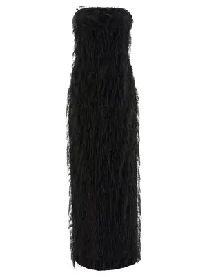FERRAGAMO Fringes Maxi Dress - Black