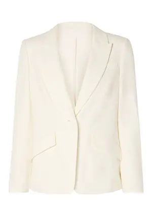 Roland Mouret Cotton And Linen-blend Twill Blazer - Cream