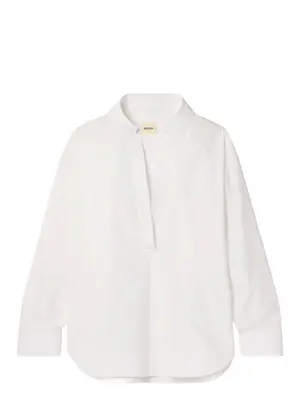 Khaite Tito Oversized Cotton-poplin Shirt - White
