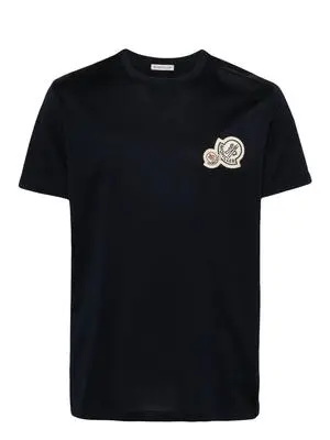 Moncler Appliqué-logo Cotton T-shirt - Blue