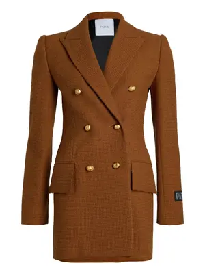 Patou Double-breasted Blazer - Brown