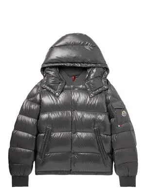 Moncler Maljasset Slim-fit Quilted Lacquered-nylon Hooded Down Jacket - Gray