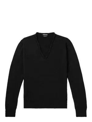 TOM FORD Slim-fit Cashmere And Silk-blend Sweater - Black