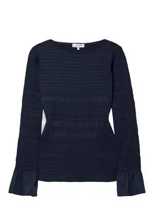 LAFAYETTE 148 NEW YORK Lafayette 148 Shirred Crepe De Chine Top