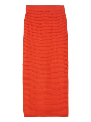 Altuzarra Mosiya Knitted Midi Skirt - Tomato Red