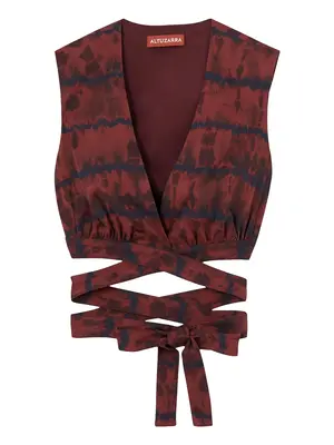 Altuzarra Ayo Tie-dyed Wrap Top - Brick