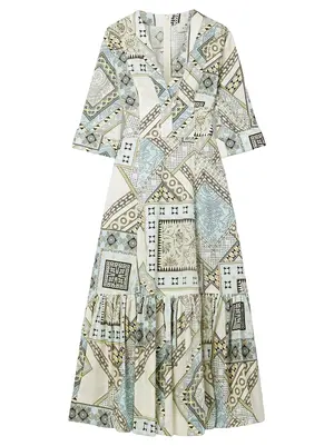 Etro Printed Cotton-poplin Midi Dress - White