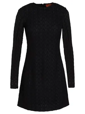 Missoni Missoni Crochet-Knit Wool-Blend Mini Dress Black