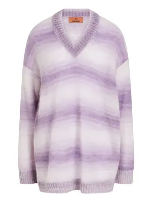 Missoni Striped Knitted Sweater - Lavender