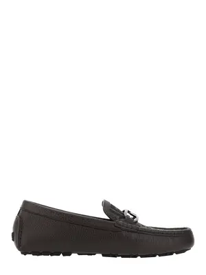 Fendi Leather Monogram Loafers - Brown