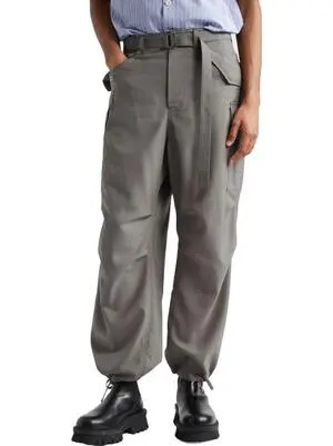 Sacai Sacai Wool-Blend Cargo Pants Taupe