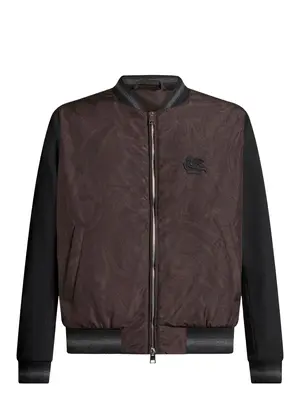 Etro Paisley-print Panelled Bomber Jacket - Brown