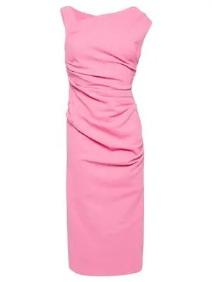 Misha Collection Alaska Draped-detail Midi Dress - Pink