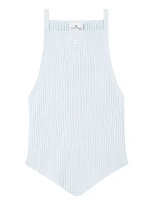 COURREGES Pointy Rib-knit Tank Top - Blue