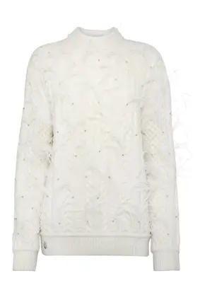 Philipp Plein Merino Wool Jumper - White