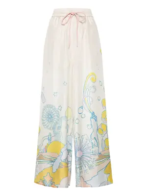 Zimmermann Graphic-print Palazzo Pants - Neutrals