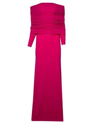 Balenciaga Off-shoulder Full Length Dress - Pink
