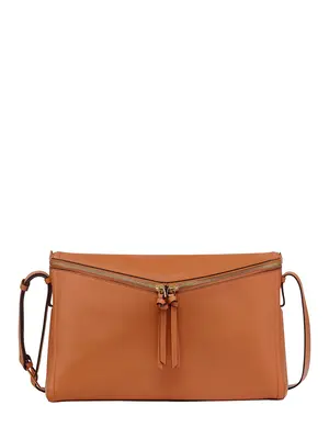 Mcm Diamant 3d Leather Shoulder Bag - Terracotta