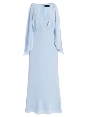 Brandon Maxwell Camille Silk Crepe De Chine Maxi Dress - Blue