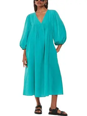 Whistles Gloria Trapeze Midi Dress - Turquoise