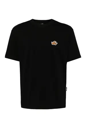 GROUND ZERO Appliqué-detail Cotton T-shirt - Black
