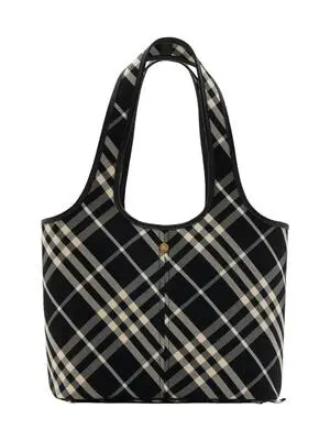Burberry Nova Check Cotton Tote Bag - Black