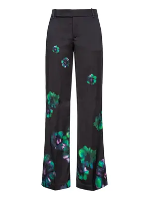 Pinko Poitiers Floral-print Trousers - Black