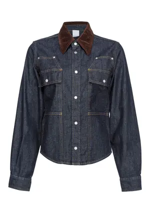 PINKO PINKO Contrast-Stitching Denim Shirt