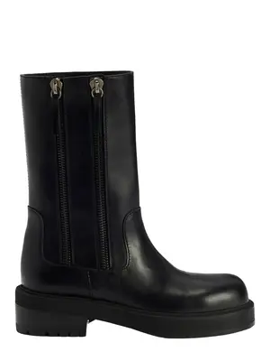 GIUSEPPE ZANOTTI Foustine Leather Ankle Boots - Black