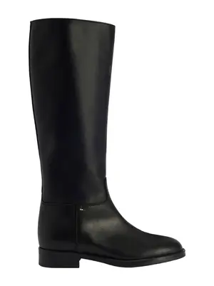 GIUSEPPE ZANOTTI Nourine Leather Mid-calf Boots - Black