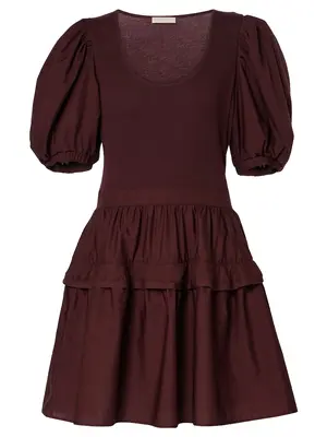 Ulla Johnson Tilda Mini Dress - Burgundy