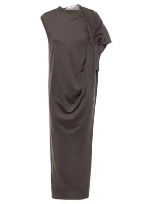 Stella McCartney Stella McCartney Draped Wool Maxi Dress Brown