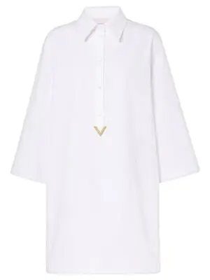 Valentino Garavani Cotton And Linen Mini Dress - White