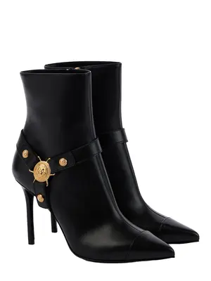 Balmain Eva Leather Ankle Boots - Black