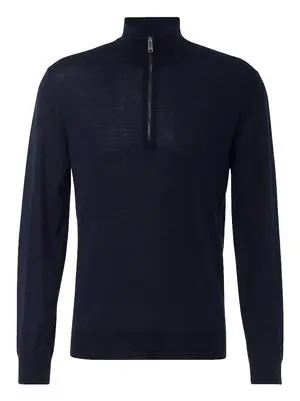 Zegna Wool Half-zip Sweater - Blue
