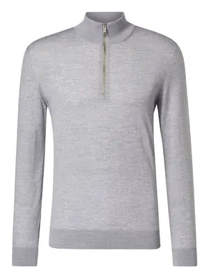 Zegna Wool Half-zip Sweater - Grey