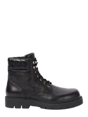 Bottega Veneta Haddock Leather Lace-up Boots - Black