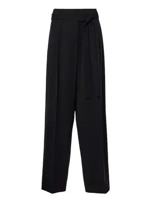 THE ROW Lonan Wide-leg Virgin Wool Pants - Black