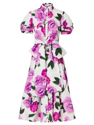 Erdem Floral Cotton Midi Shirt Dress - Multicoloured
