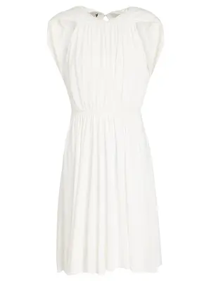 Another Tomorrow Gathered Cutout Mini Dress - Off-white