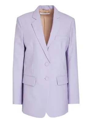 Another Tomorrow Wool-crepe Blazer - Lilac