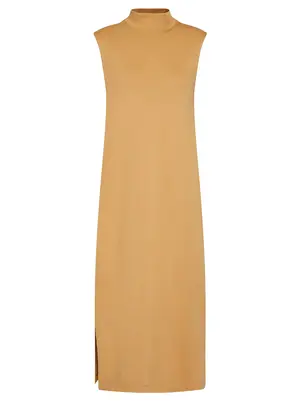 Another Tomorrow Cotton-jersey Midi Dress Camel