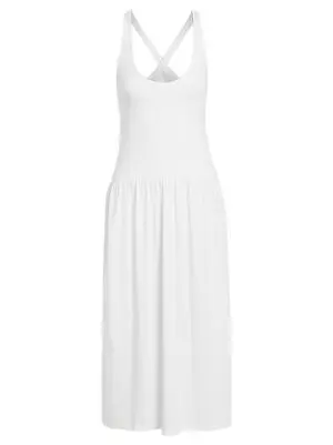 Another Tomorrow Stretch Cotton And Lyocell-Blend Jersey Midi Dress White